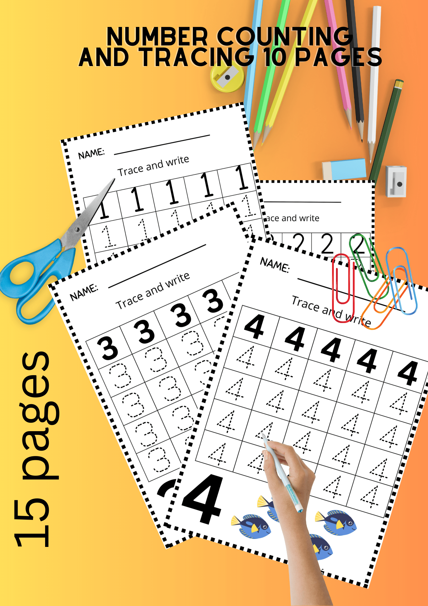 Number Tracing Worksheets 1 to 10 plus addition worksheets