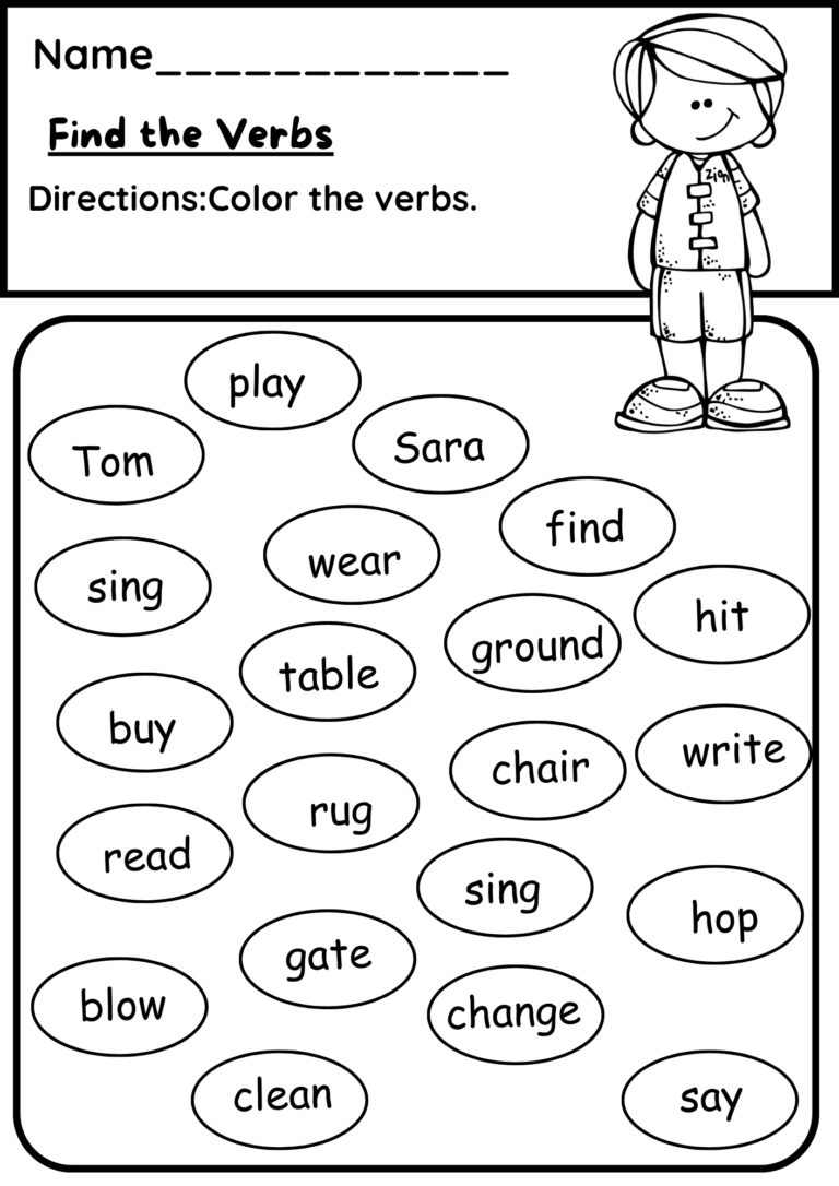 Best Action Verbs Worksheets for Grade 1– 9 Printable English Grammar Pages