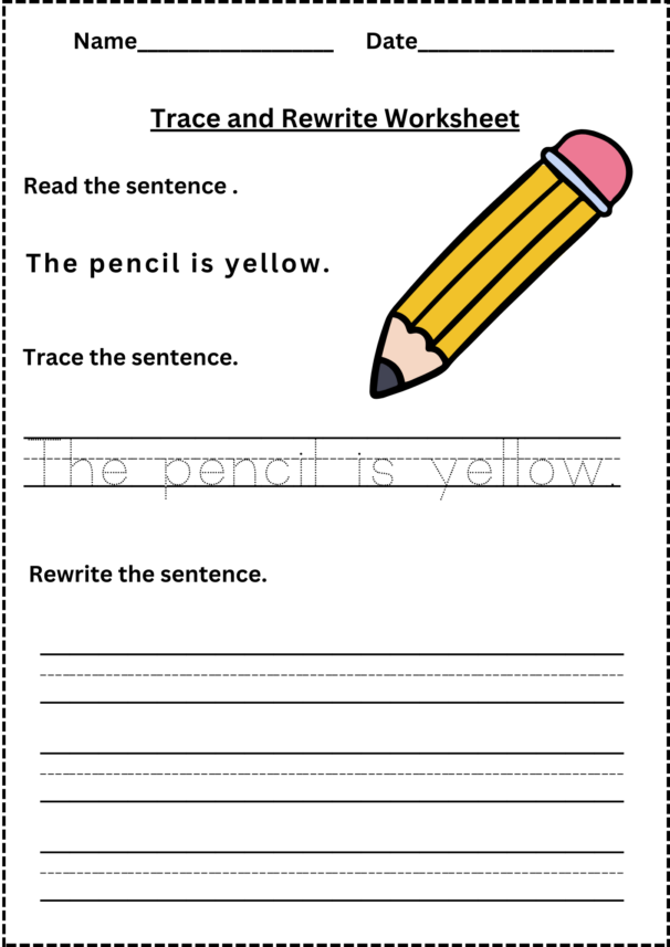 Sentence Writing Practice Worksheets Kindergarten